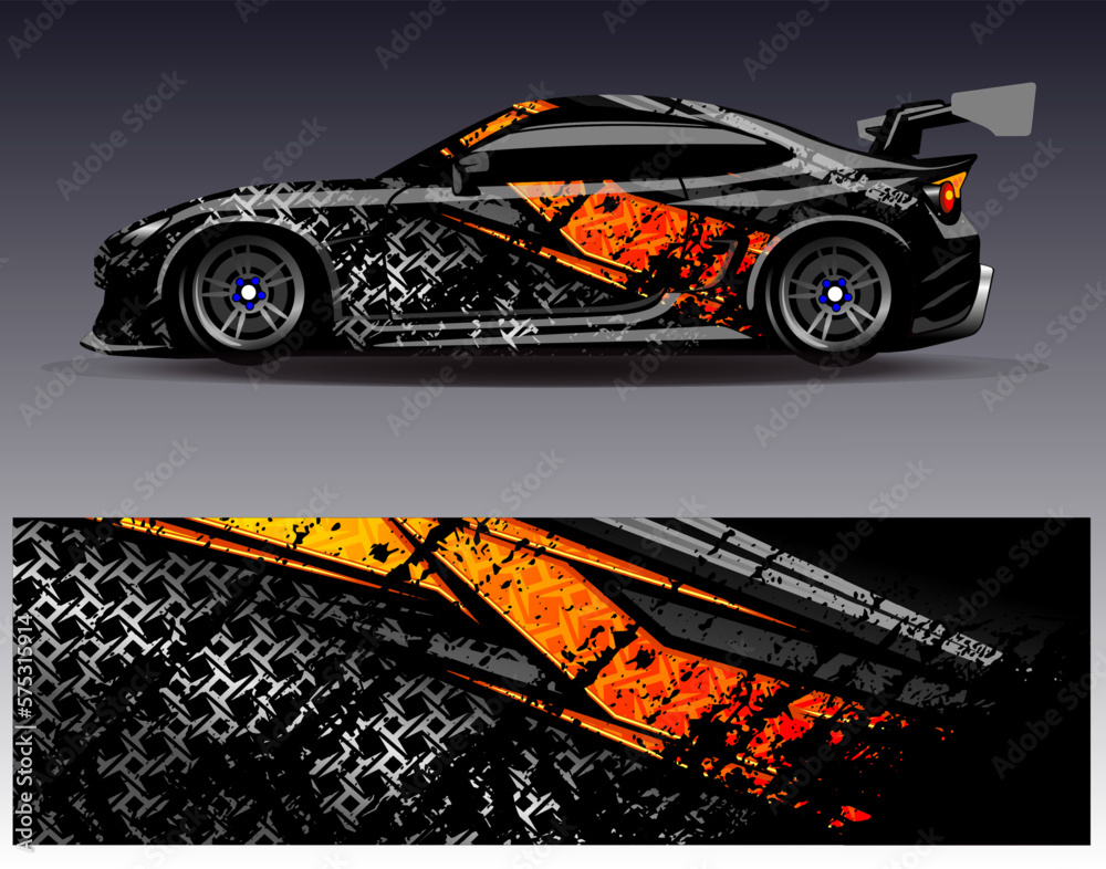 Car wrap design vector. Graphic abstract stripe racing background kit ...