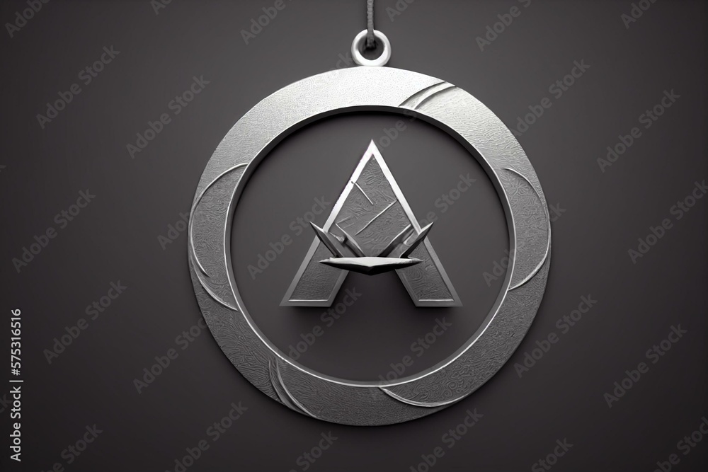 Asmodeus silver sigil. Amulet with the sigil of Lucifer symbol. AI ...