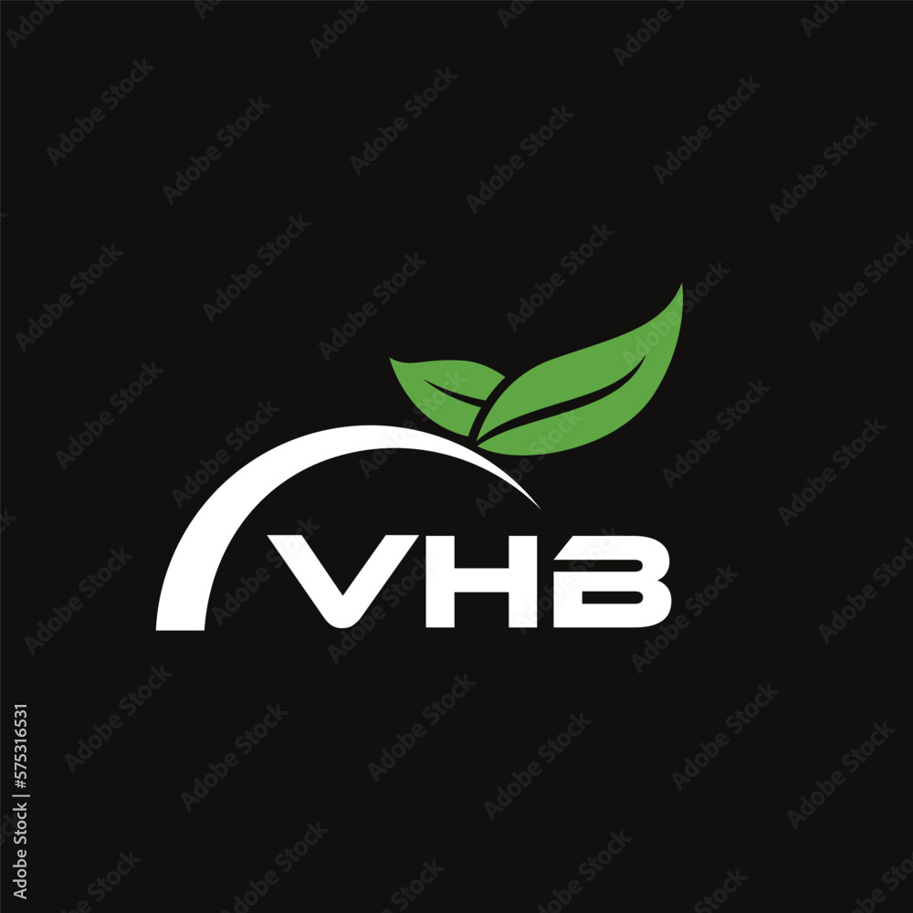 VHB letter nature logo design on black background. VHB creative ...