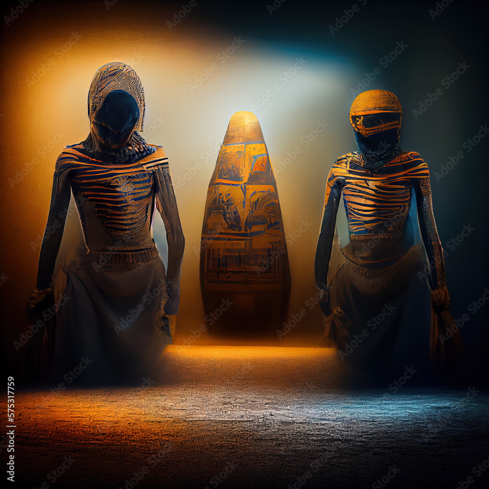 The ghosts of the Egyptian pharaohs in the pyramid. Resurrected ...