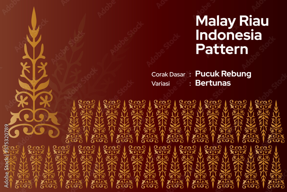 Pattern Malay Riau Batik Songket Tenun, Weaving Corak Motif Pucuk ...