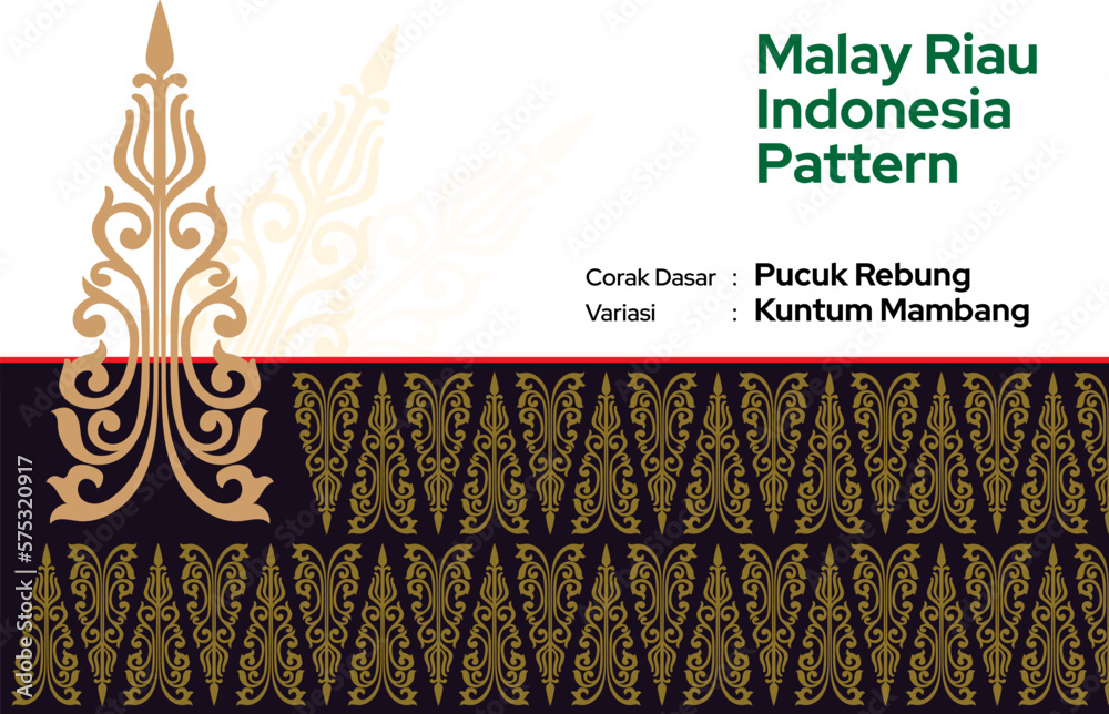 Pattern Malay Riau Batik Songket Tenun, Weaving Corak Motif Pucuk ...