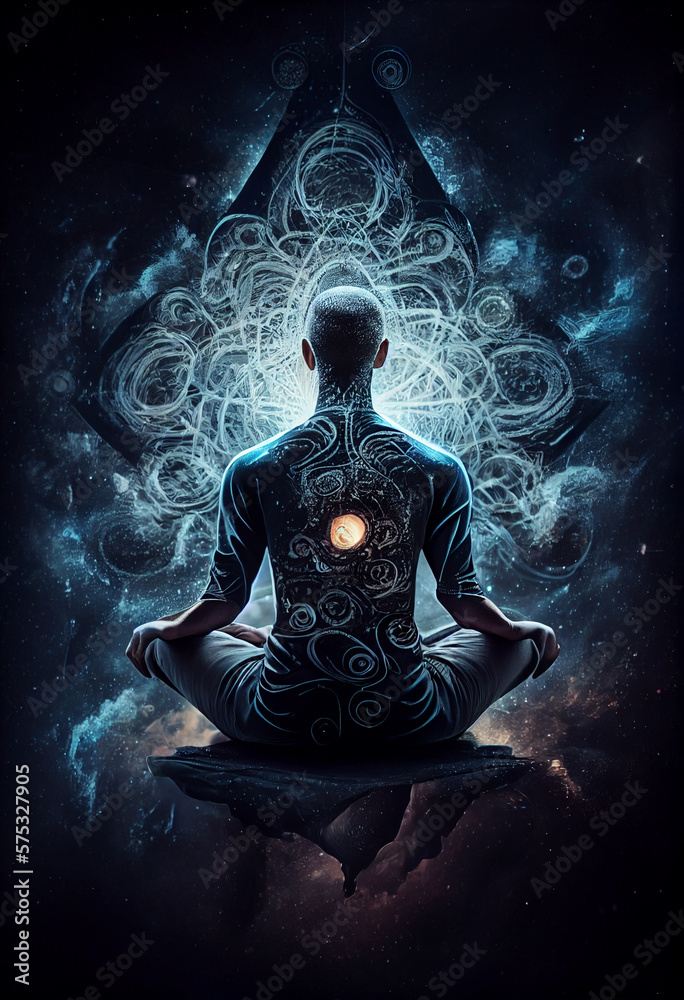 Superior being full of energy. Full consciousness, alien spirit, god ...