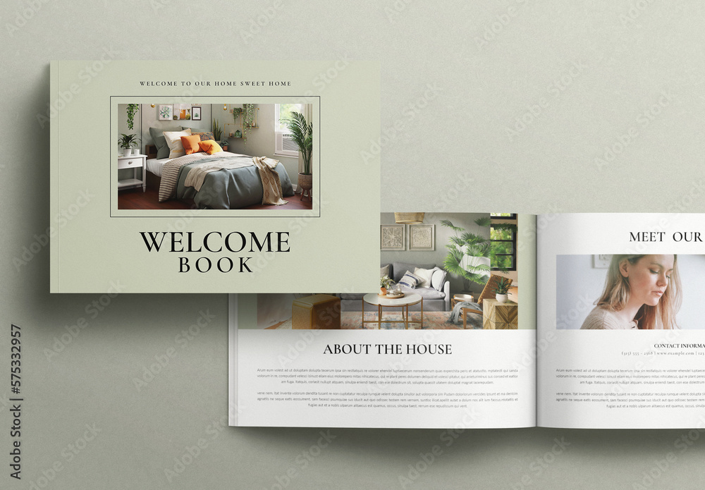 Welcome Book Template Landscape Stock Template | Adobe Stock