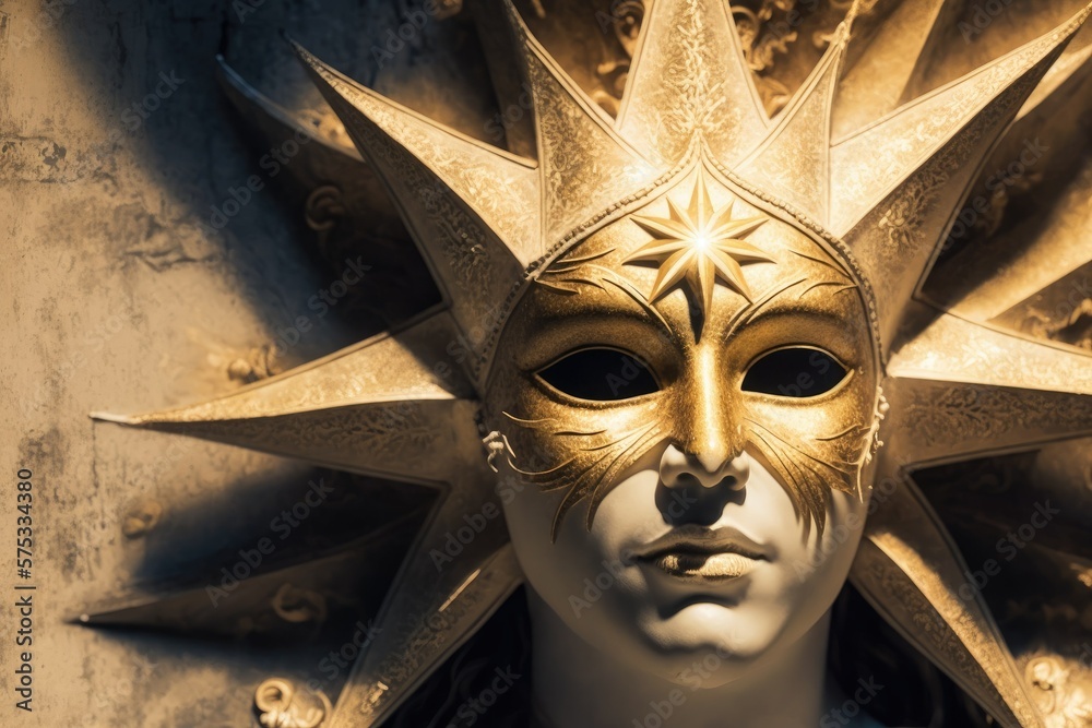 Gold Venetian Masquerade Mask Amazing carnival mask worn by an onlooker ...