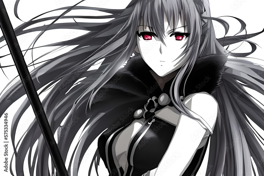 beautiful singer girl, anime style, dynamic pose, golors: black and ...