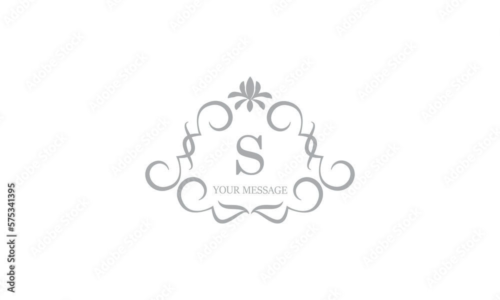 Gentle elegant monogram for cards, invitations, menus, labels with the ...