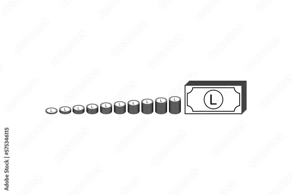Honduras Currency Symbol, Honduran Lempira Icon, HNL Sign. Vector ...