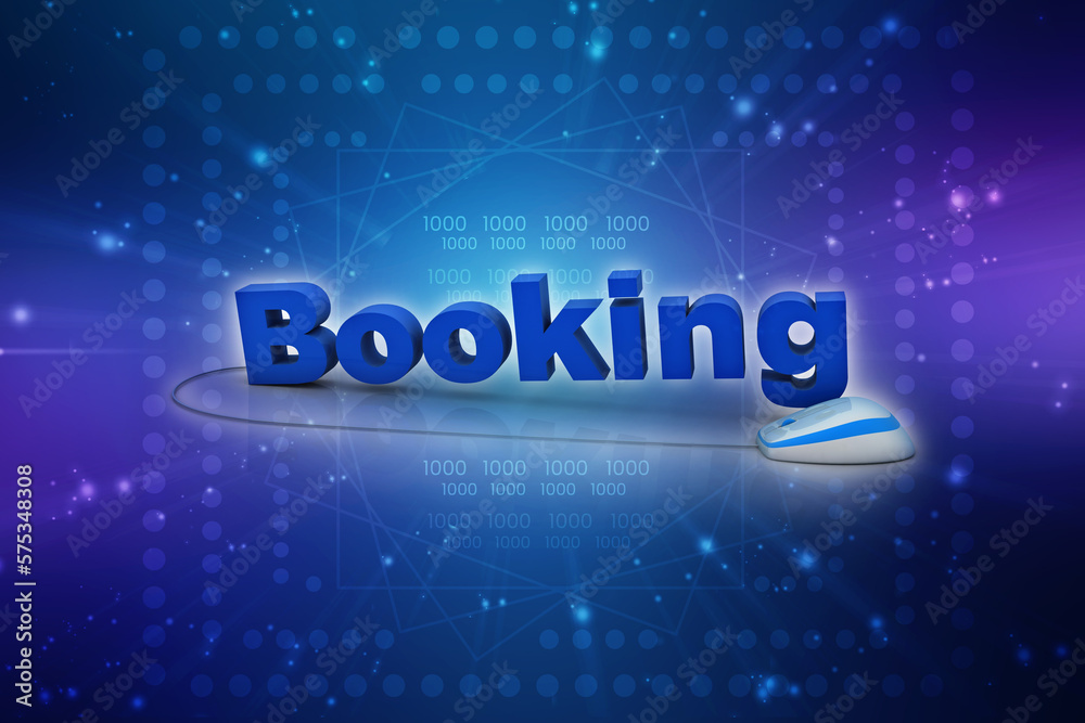 3d rendering booking connected computer mouse Stock Illustration ...