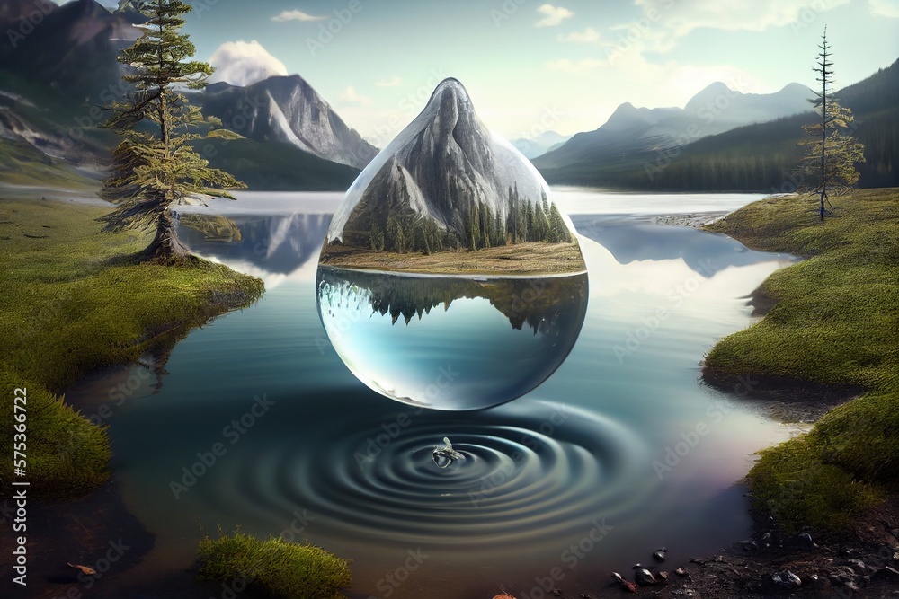 A Water Droplet Shaped Lake, A Metaphor for Nature's Water Purification ...