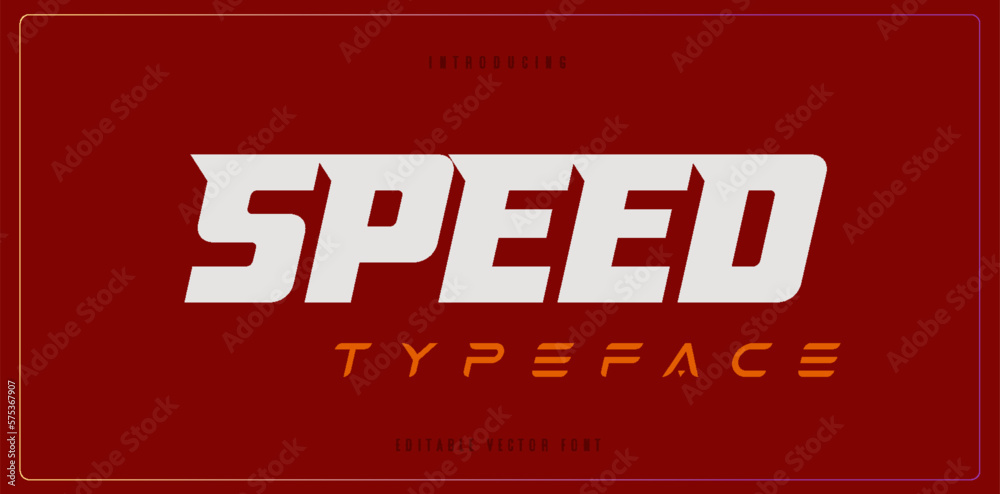 Editable speed letters set. Red race font. Italic bold racing style ...