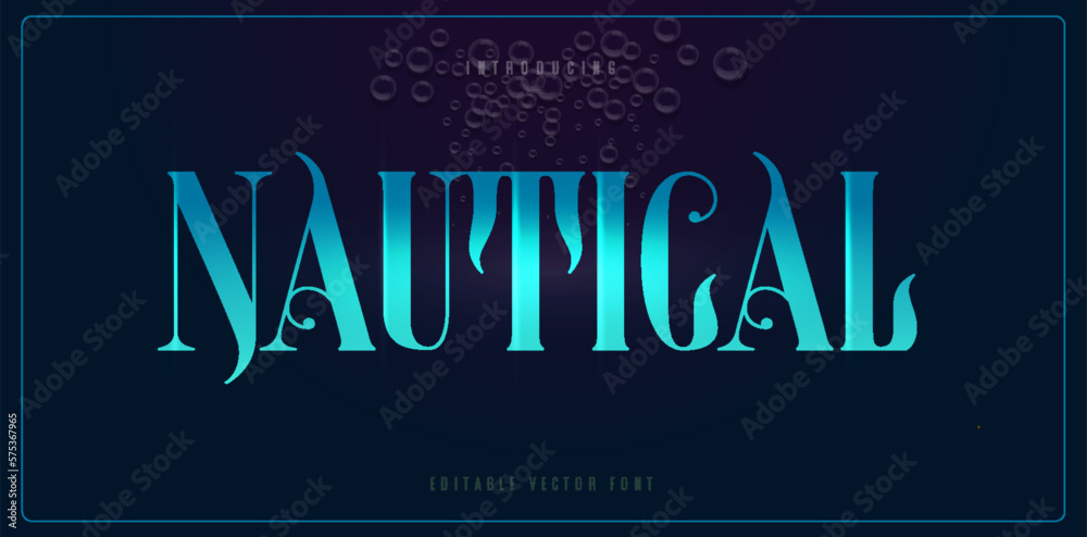 Editable Nautical style typeface Stock Vector | Adobe Stock