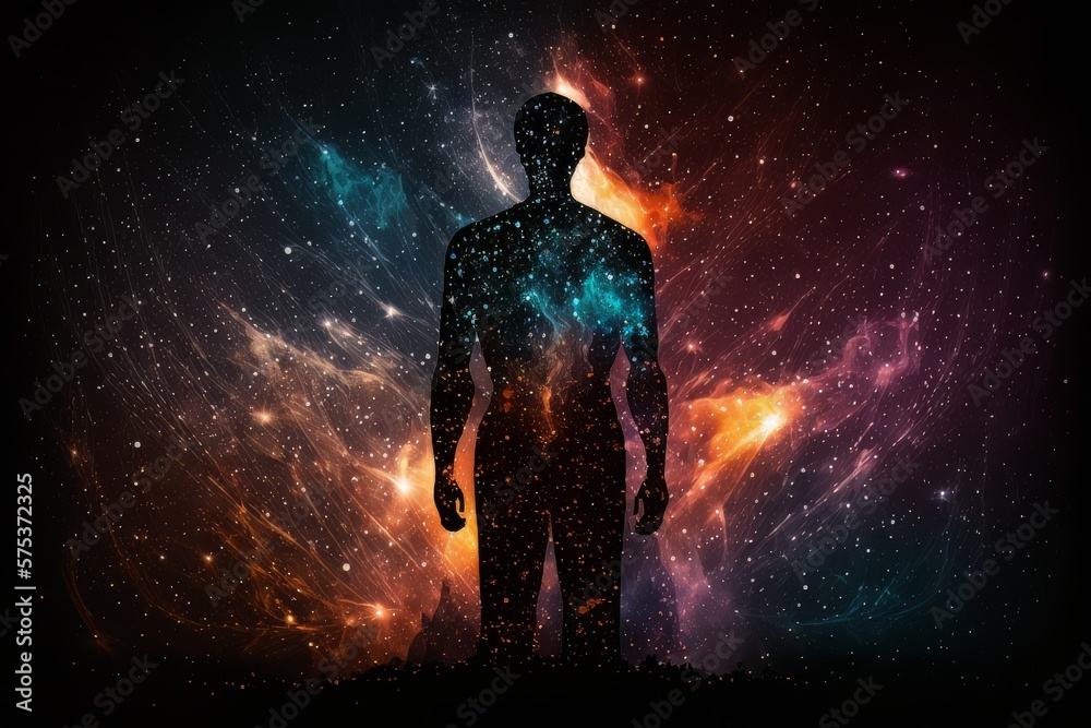 Astral body silhouette with energy, esoteric, spiritual life and ...