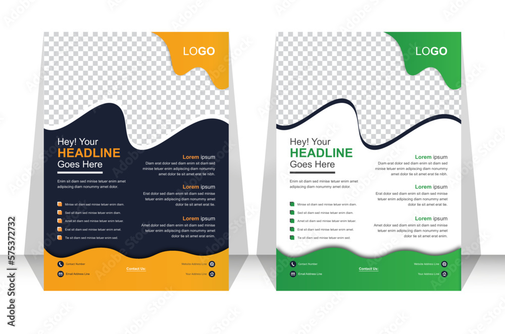 Corporate business flyer layout. Two attractive and modern flyer ...
