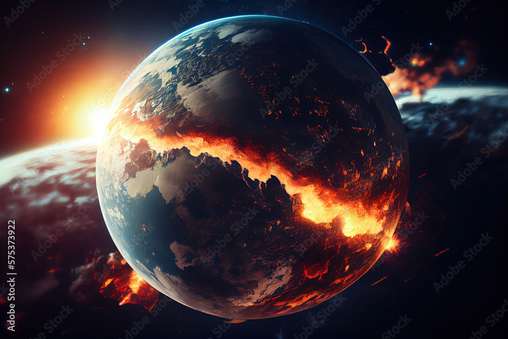 Nuclear explosion mushroom cloud Armageddon end of the world planet ...