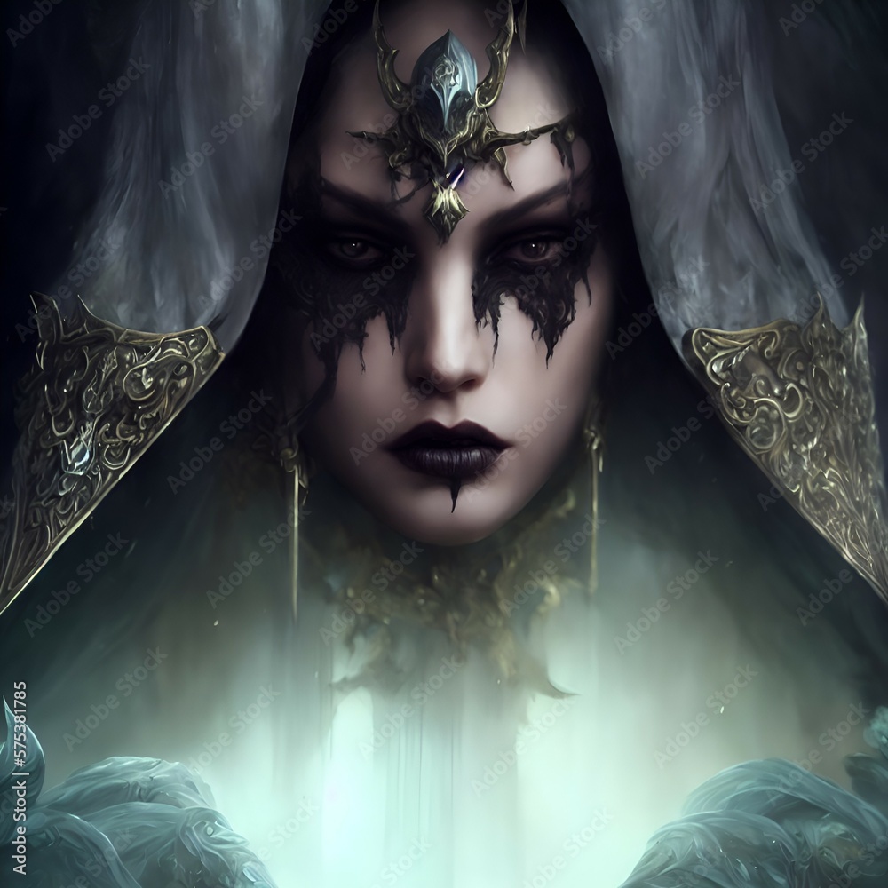 Ai generated art black mystic girl, gothic lady, generative ai, black ...