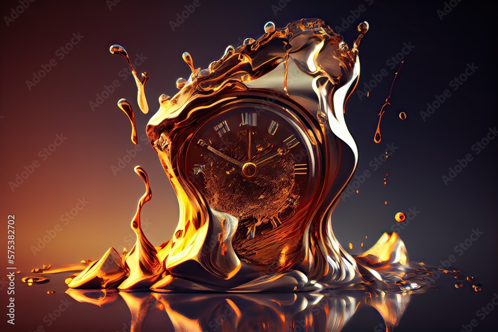 Generative AI illustration of the illusion of time, a surreal clock ...