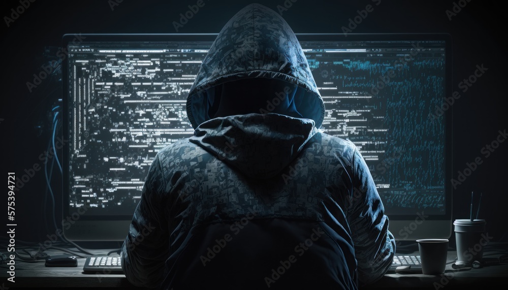 Hacker Backside Dark Wallpaper - HD Wallpaper - Generative AI Stock Illustration | Adobe Stock