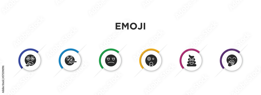 Vetor de emoji filled icons with infographic template. glyph icons such ...