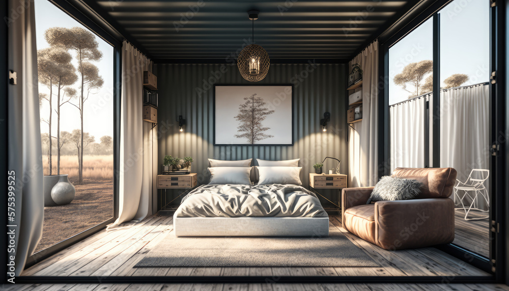 Luxury Shipping Container Home with High-End Bedroom and Premium Living ...