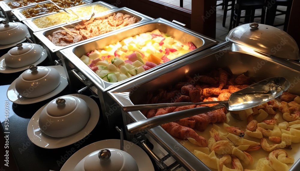 Chinese buffet fried rice and sweet and sour sauce. Appetizers, main ...