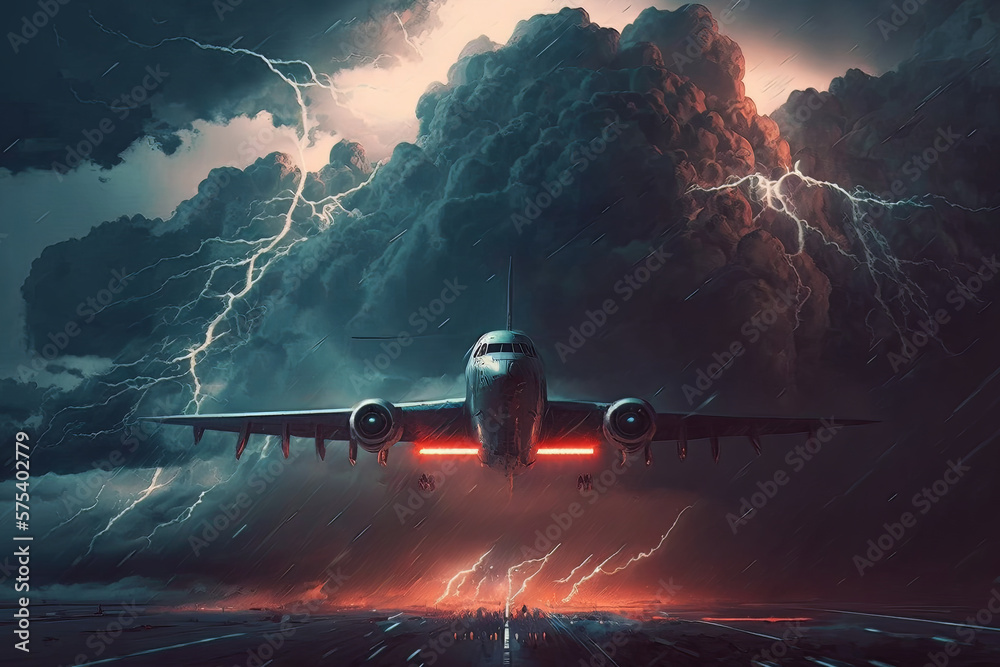 Ilustrace „Witness the bravery of the pilots as they steer the plane ...