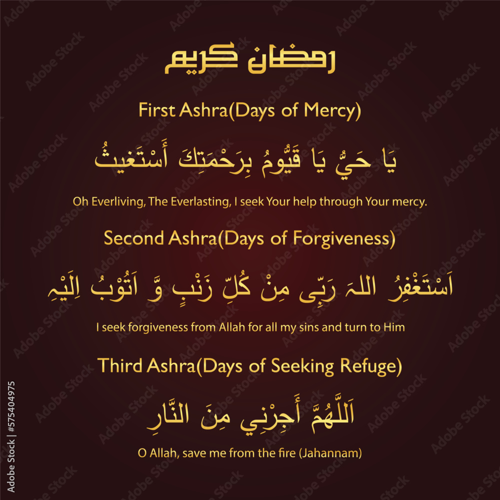 Dua for First Ashra, Second Ashra and Third Ashra of Ramadan Kareem ...