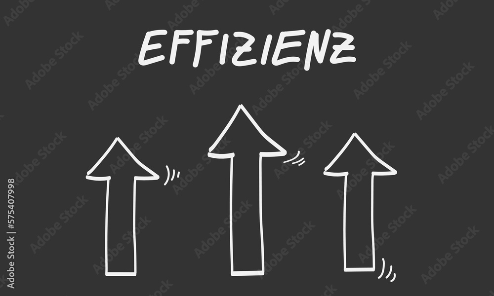 Vetor de Effizienz Skizze Zeichnung Kreide Kreidetafel Pfeil Pfeile do ...