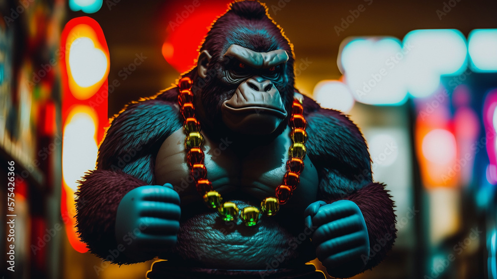 A Gorilla Dressed As Mario Illustration Created With Generative Ai