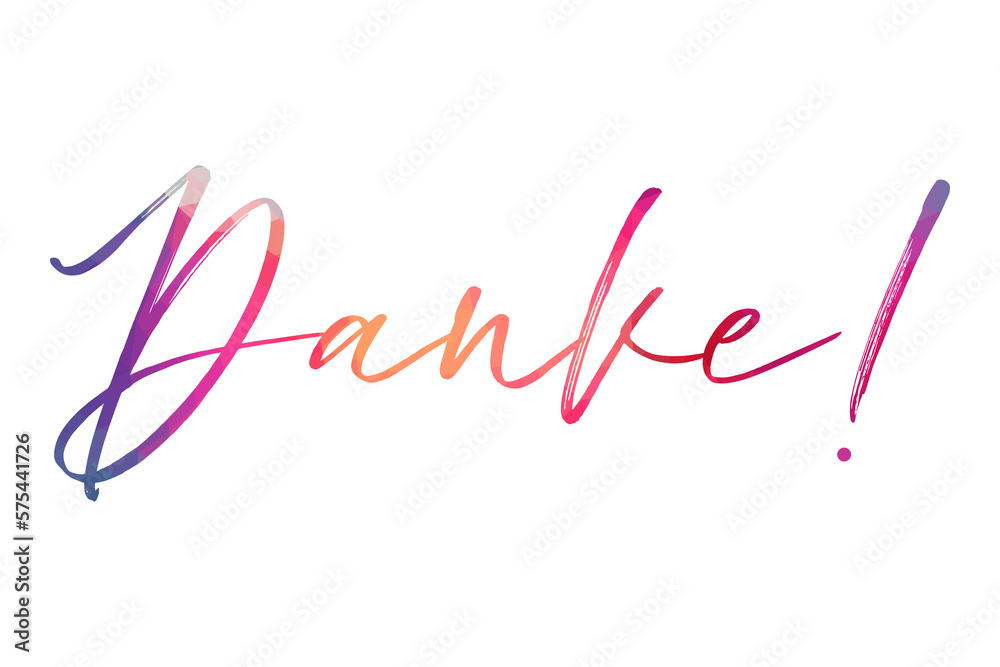 Danke Modern calligraphy. Hand drawn lettering danke isolated on the ...