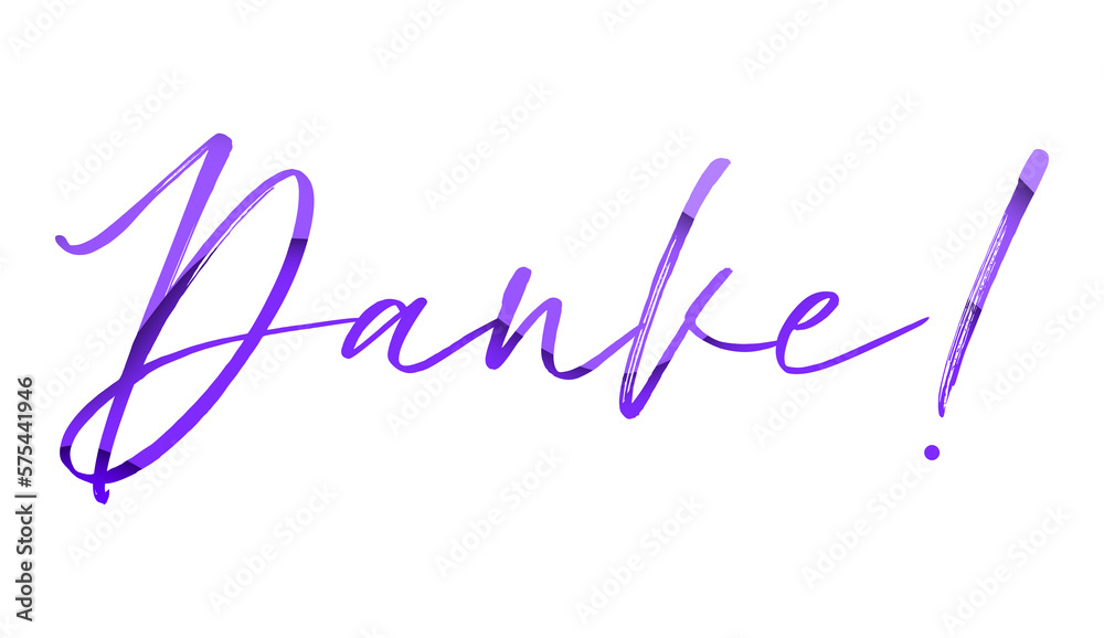 Danke Modern calligraphy. Hand drawn lettering danke isolated on the ...