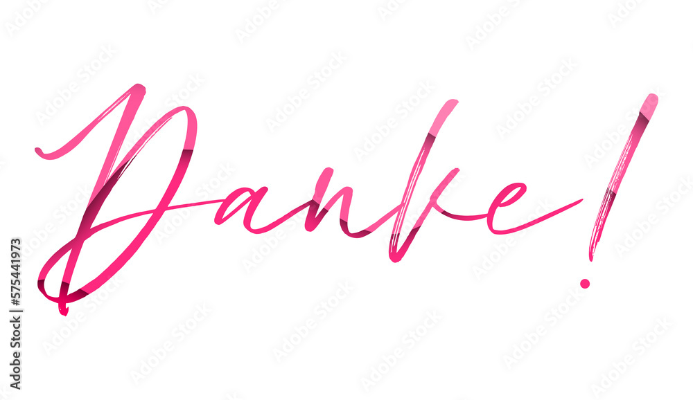 Danke Modern calligraphy. Hand drawn lettering danke isolated on the ...