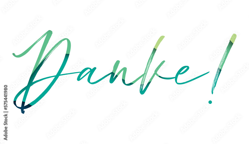 Danke Modern calligraphy. Hand drawn lettering danke isolated on the ...