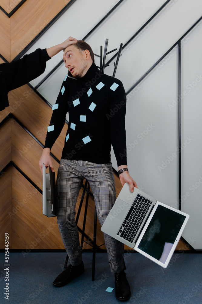 Multitasking Concept. Overwhelmed and Overworked Businessman Overloaded ...