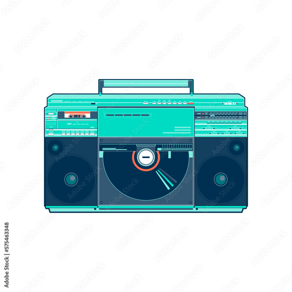 Vector image of a classic Boombox or Ghetto Blaster. Inspired by the ...