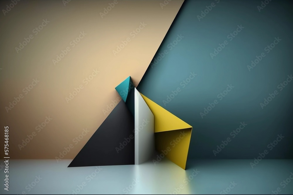 Minimalism 3D abstract modern design background with geometric 3D ...