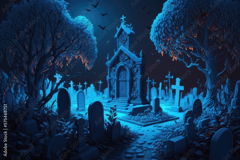 Fantastic, realistic, and futuristic take on a Halloween cemetery ...