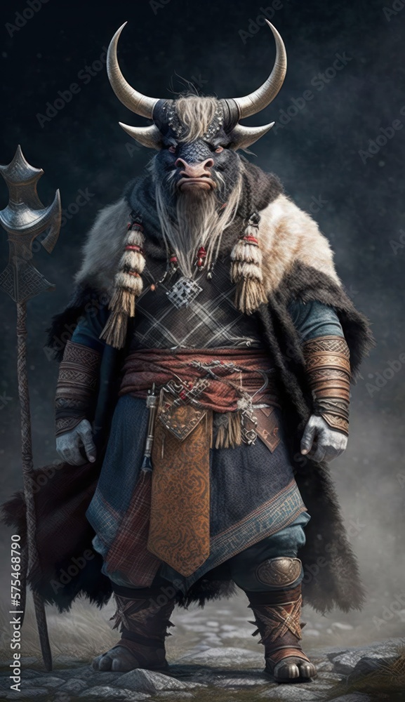 Raiding Valhalla: A Cute, Cool, and Beautiful Viking Animal Yak Warrior ...