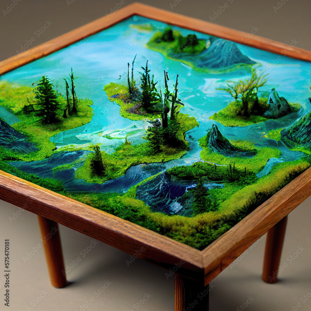 Fantasy Map Table, Generative AI Stock Illustration | Adobe Stock