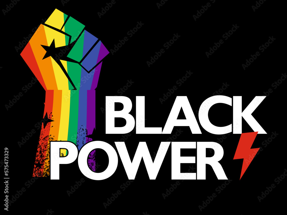 Vetor de Black Power. T-shirt design of a fist with the colors of the ...