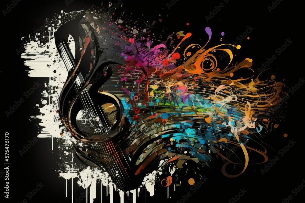 Musical hues series. Musical notation and painted color serve as a ...