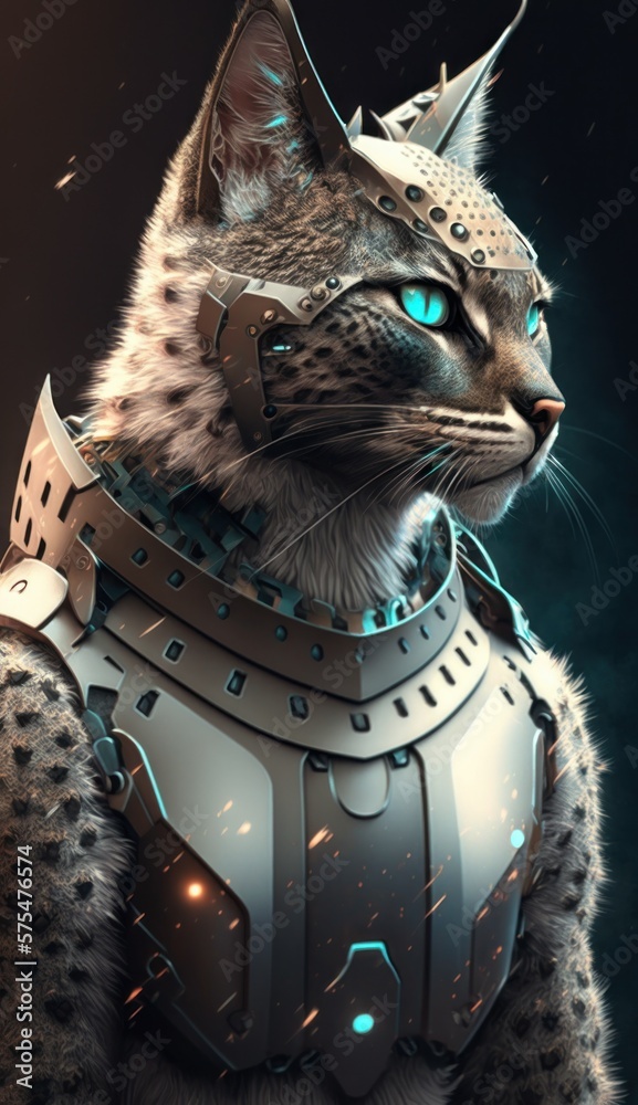 Stylish Futuristic Animal Bobcat Combat Armor: A Cute and Cool Designer ...