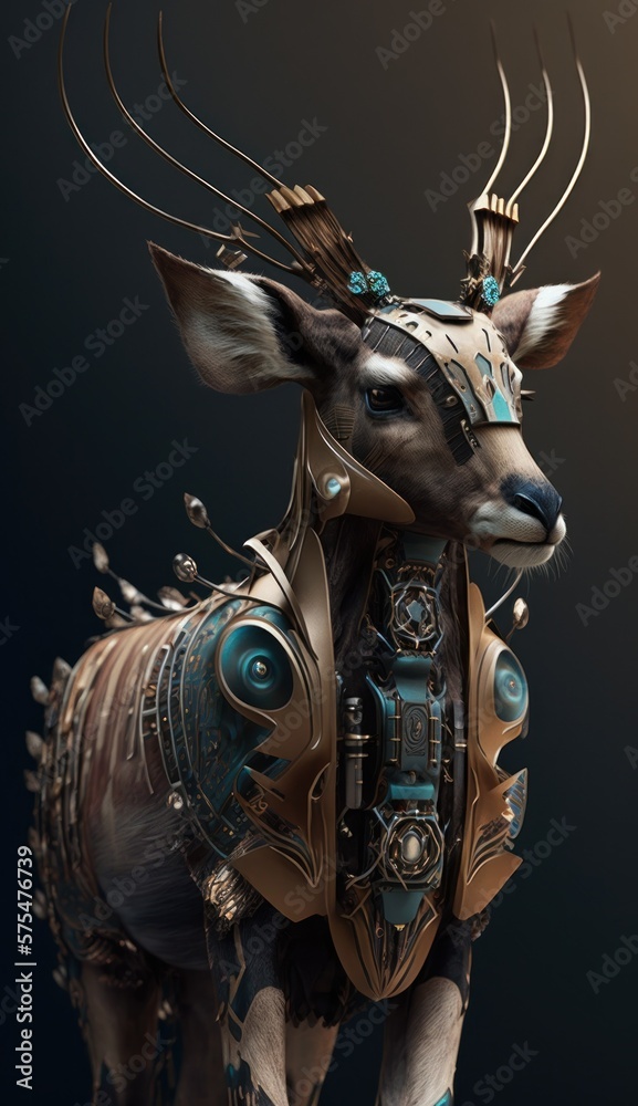 Stylish Futuristic Animal Deer Combat Armor: A Cute and Cool Designer ...