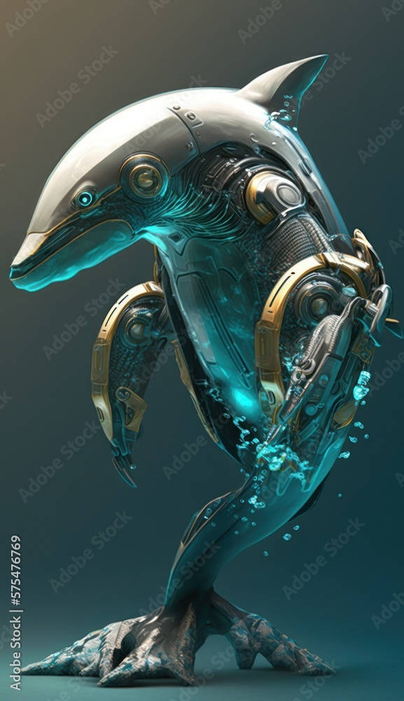 Stylish Futuristic Animal dolphin Combat Armor: A Cute and Cool ...