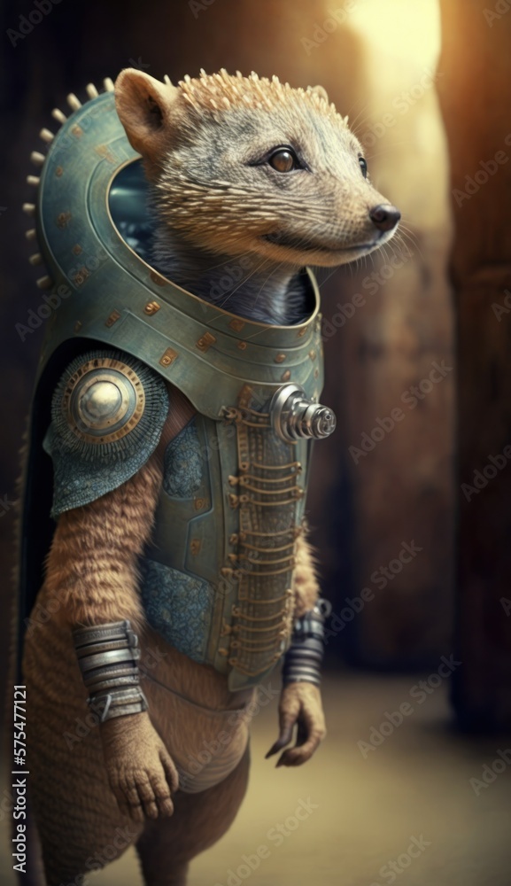Stylish Futuristic Animal Mongoose Combat Armor: A Cute and Cool ...