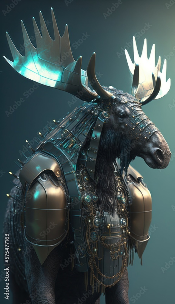 Stylish Futuristic Animal Moose Combat Armor: A Cute and Cool Designer ...