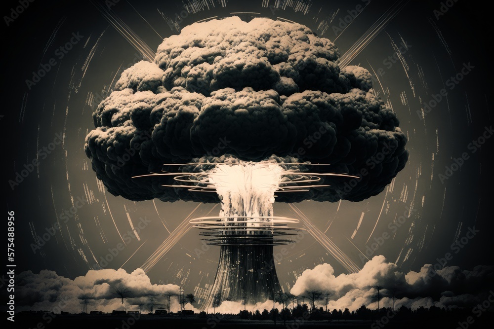 atomic bomb digital disaster created with Generative AI technology ...