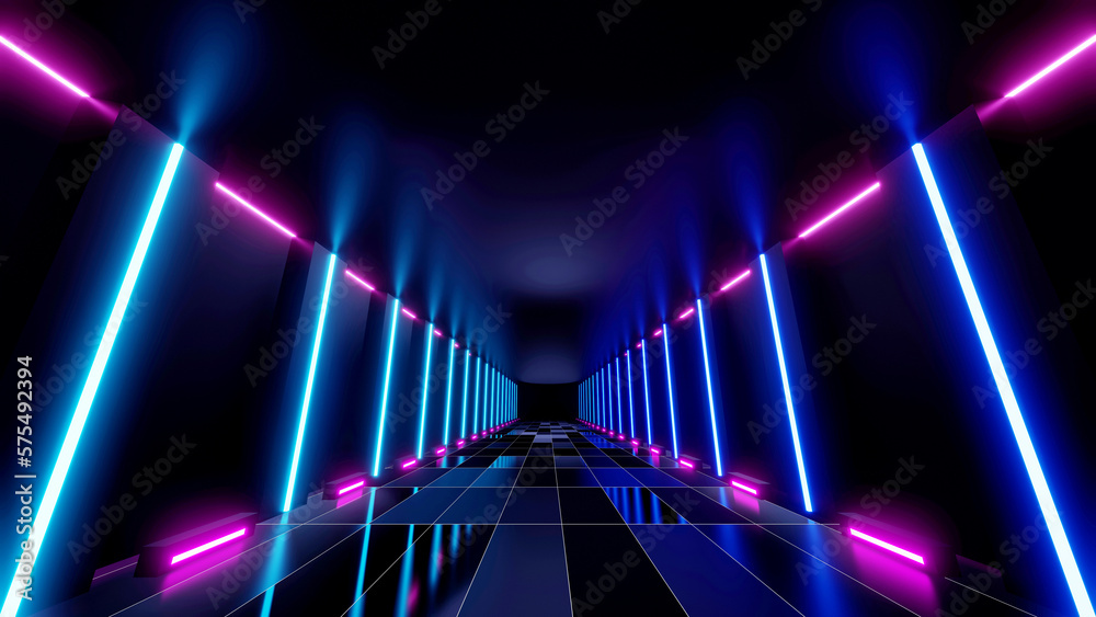 3d technology abstract neon light background, empty space scene ...
