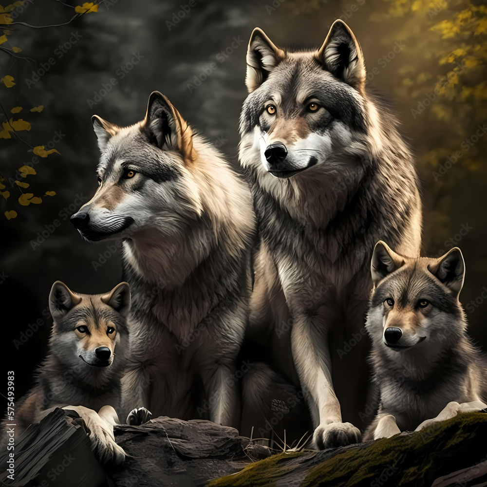 Wolf - Alpha Wolf - Wolf Habitats Stock Illustration | Adobe Stock