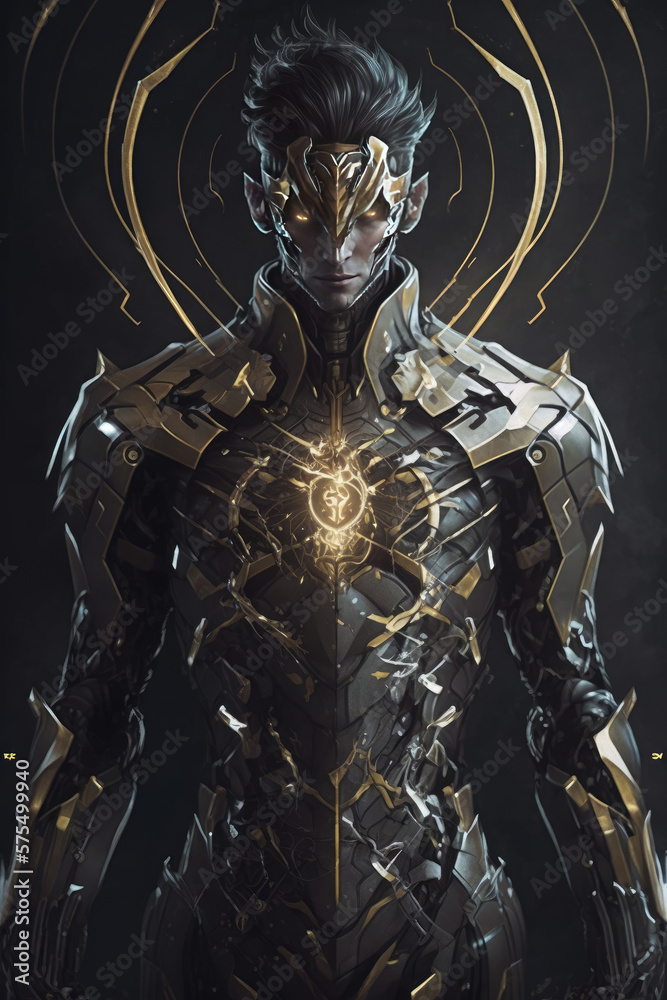 erserkerThe Seiya occult, male character design wearing chrome kintsugi ...